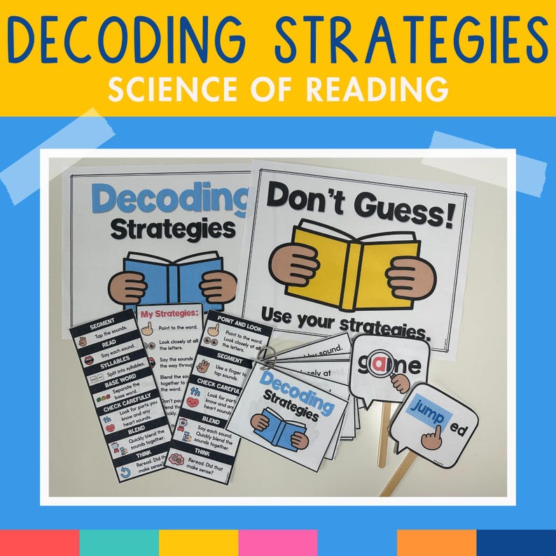 Science of Reading Decoding Strategies | Posters & Bookmarks - Etsy