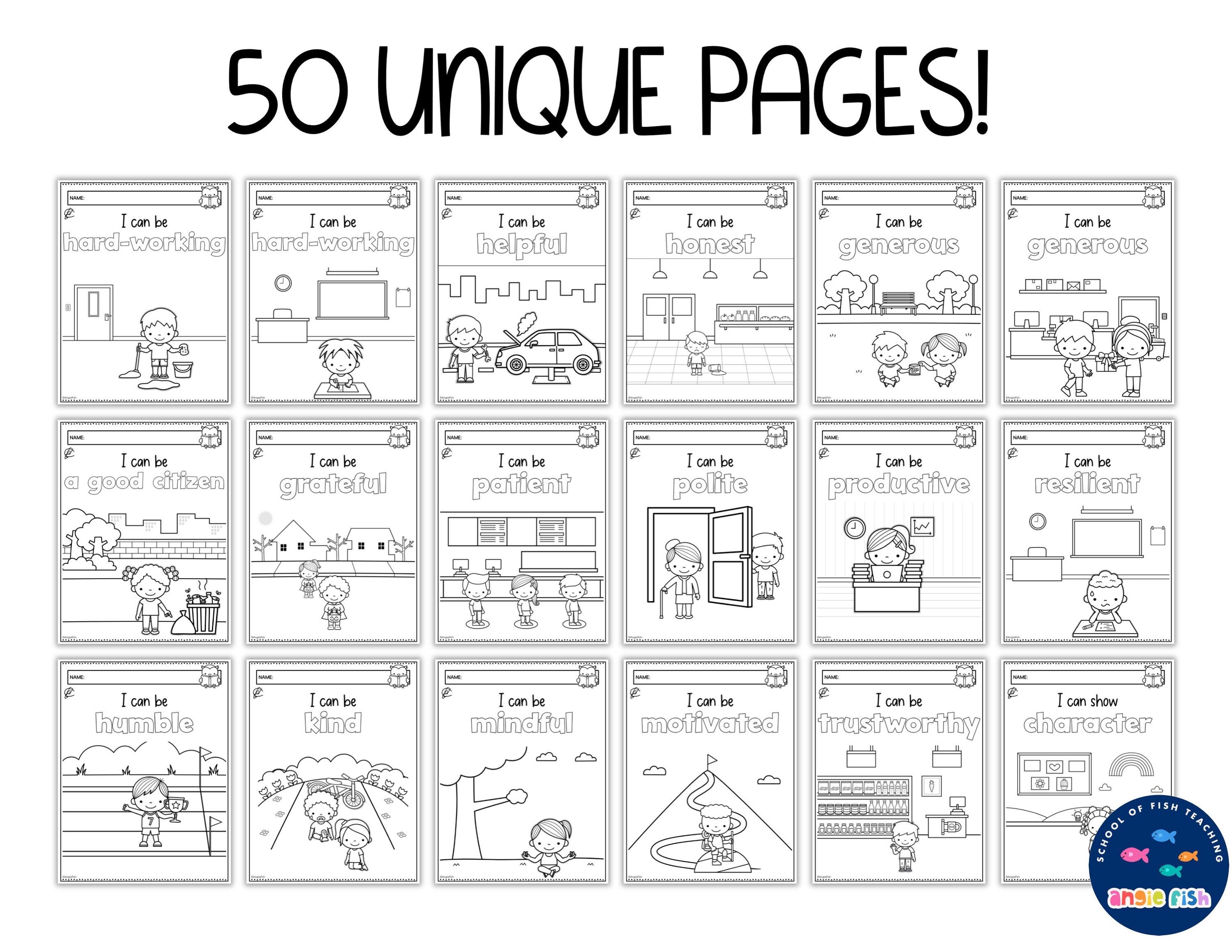 Social Skills Coloring Pages, Manners Coloring, Character Education ...