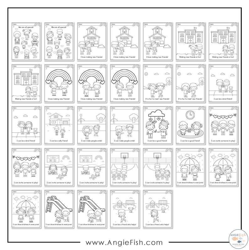 Friendship Coloring Pages, Friendship Coloring, Character Education ...