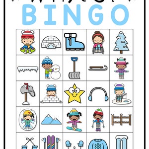 Winter Bingo | Printable Bingo Cards | Bingo Game Download | Bingo ...
