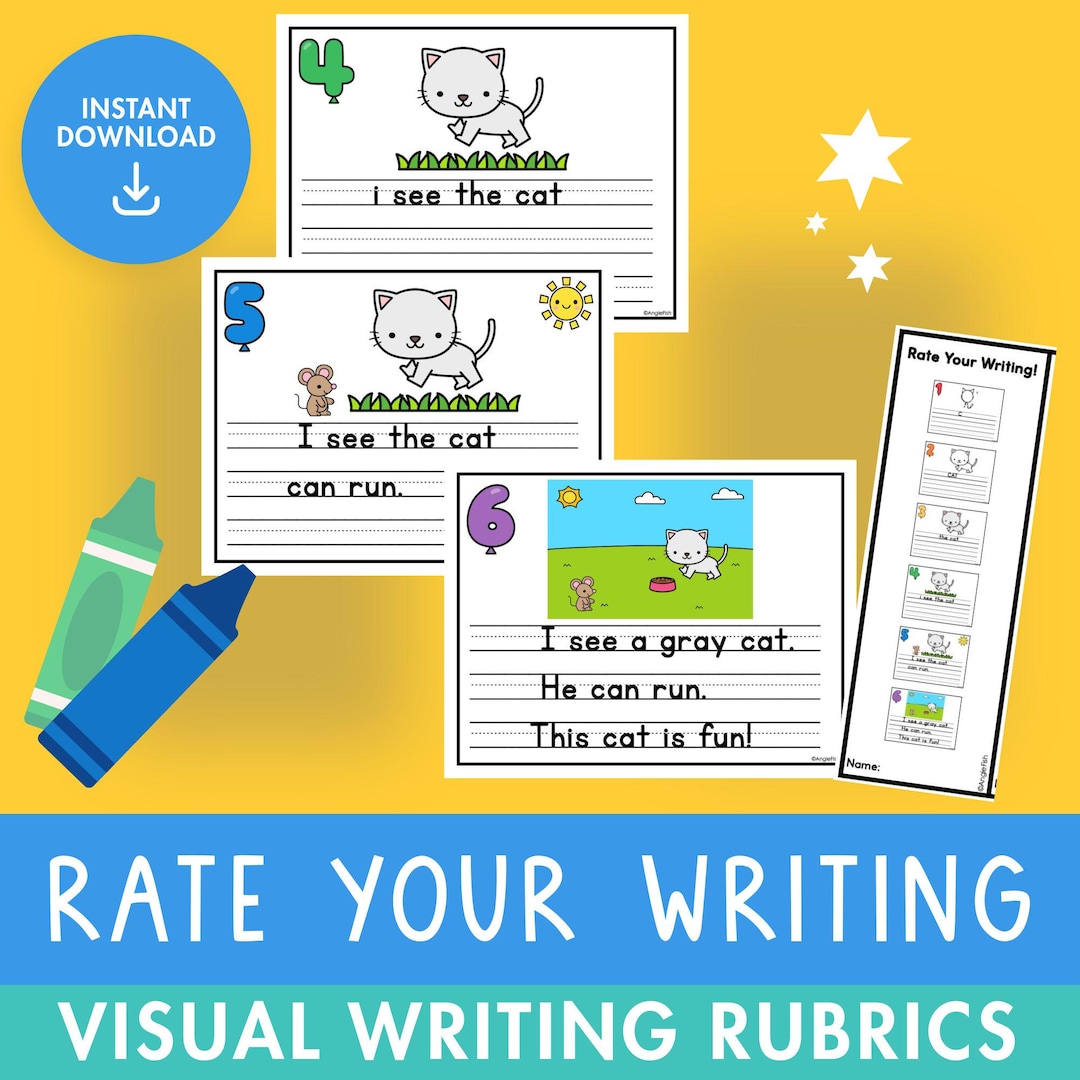Kindergarten Writing Rubric, Visual Bump It up Wall (digital Download ...