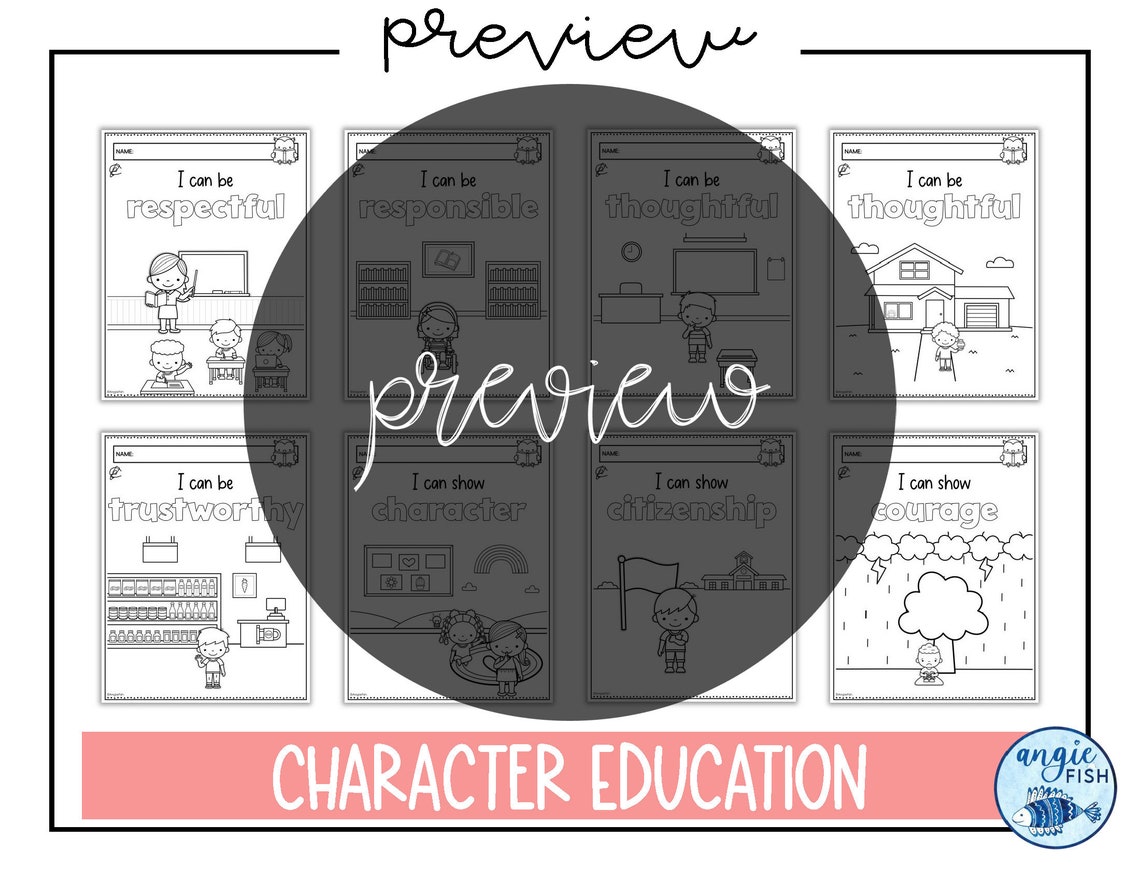 Social Skills Coloring Pages, Manners Coloring, Character Education ...