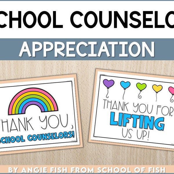 Thank You School Counselor Cards - Etsy