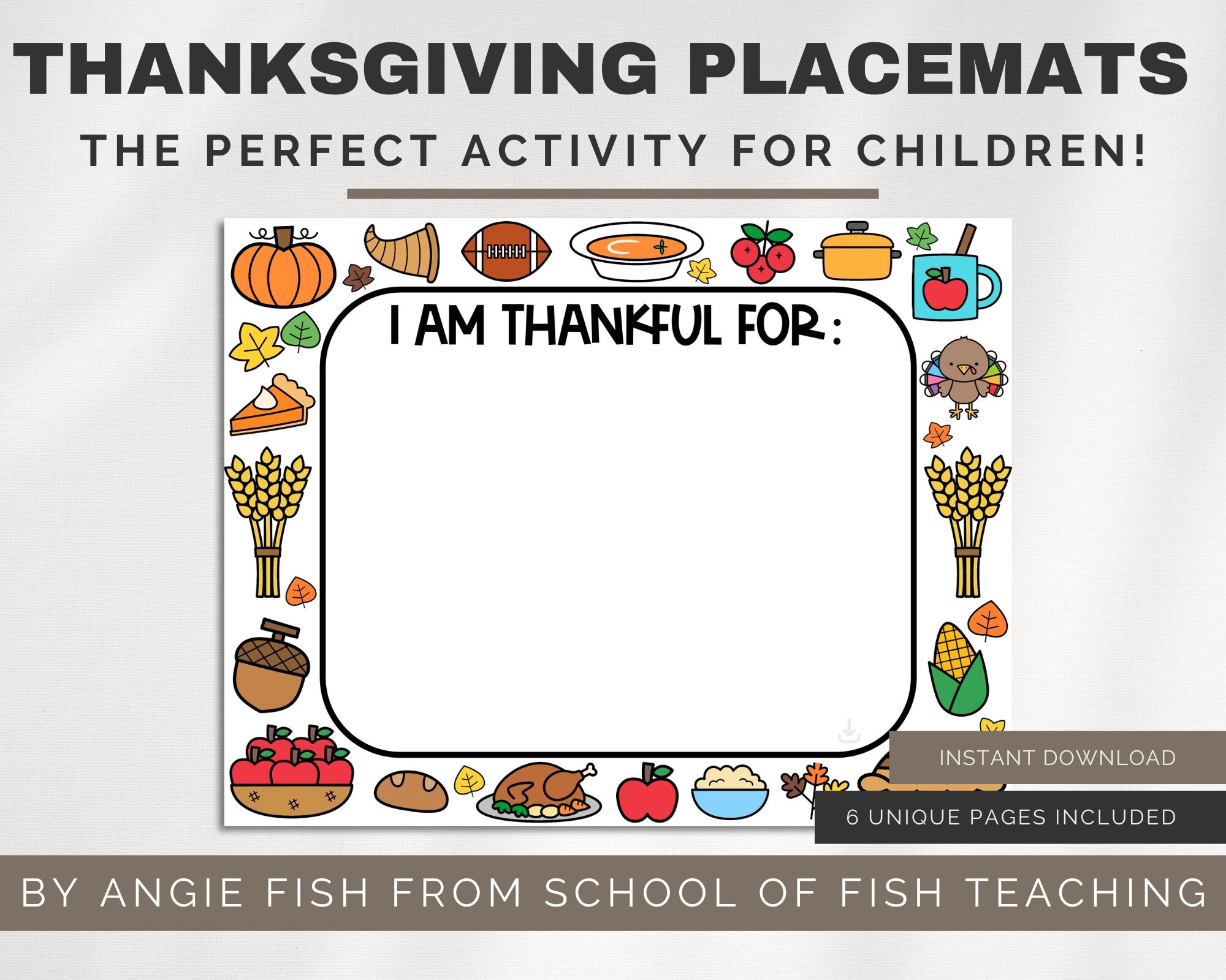 Thanksgiving Placemats for Kids | Thanksgiving Coloring | Thankful ...