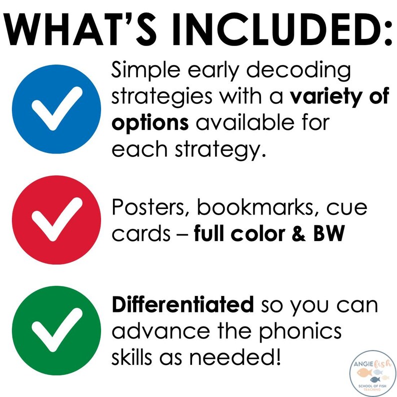 Science of Reading Decoding Strategies | Posters & Bookmarks - Etsy