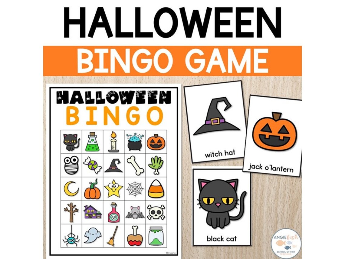 Halloween Bingo, Printable Bingo Cards, Bingo Game Download, Bingo ...
