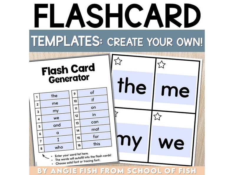 Flashcard Template, Flashcard Printable, Flashcards for Kids ...