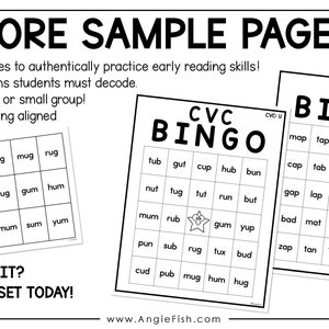 CVC Words Bingo, CVC Bingo, Printable Bingo Cards, Bingo Game Download ...