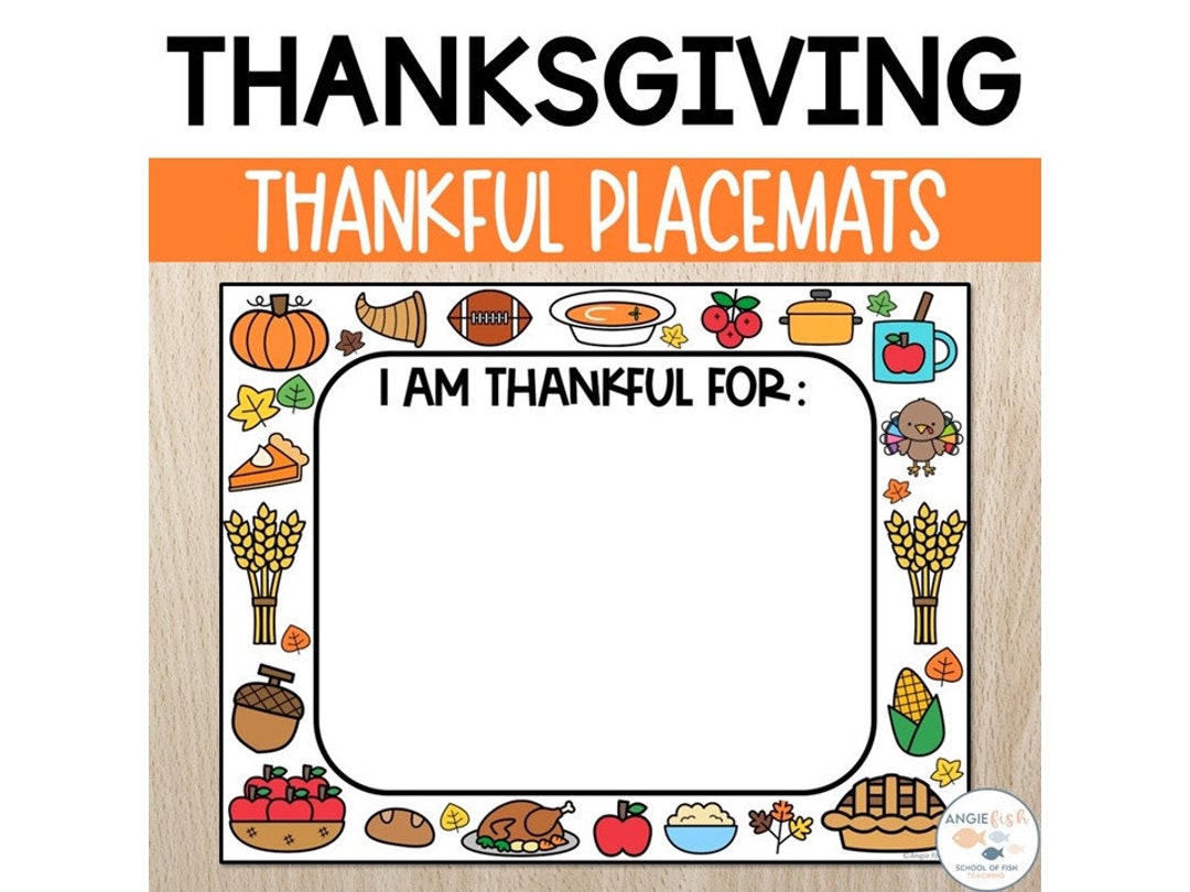 Thanksgiving Placemats for Kids | Thanksgiving Coloring | Thankful ...