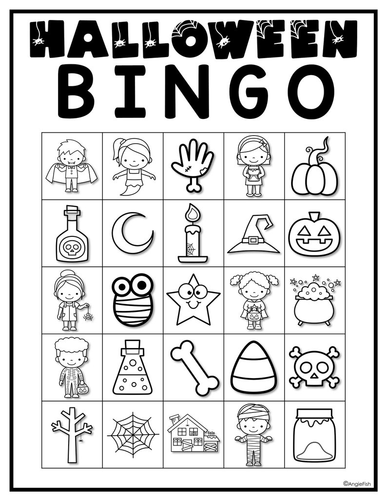 Halloween Bingo, Printable Bingo Cards, Bingo Game Download, Bingo ...
