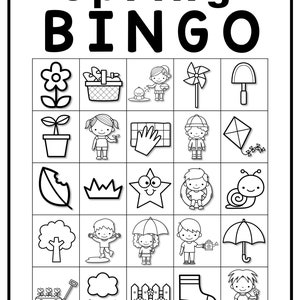Spring Bingo | Printable Bingo Cards | Bingo Game Download | Bingo ...