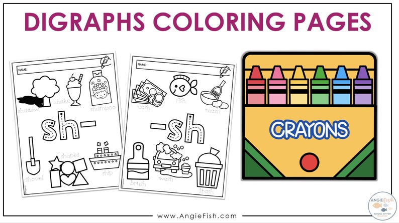 Digraphs Coloring Pages, Phonics Learning (digital Download) - Etsy