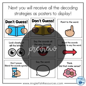 Science of Reading Decoding Strategies | Decoding Bookmarks & Posters ...