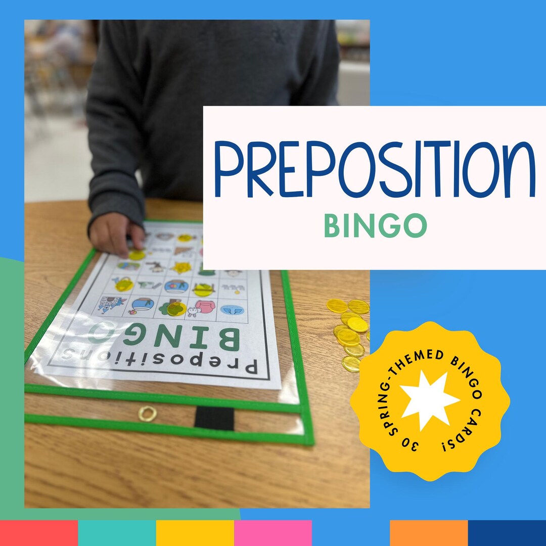 Prepositions Bingo | Printable Bingo Cards | Bingo Game Download ...