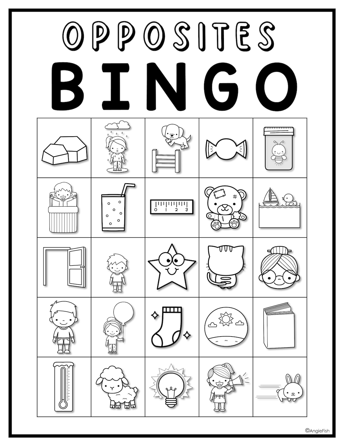 Antonyms Bingo Game | Printable Opposites Cards for 30 (digital ...