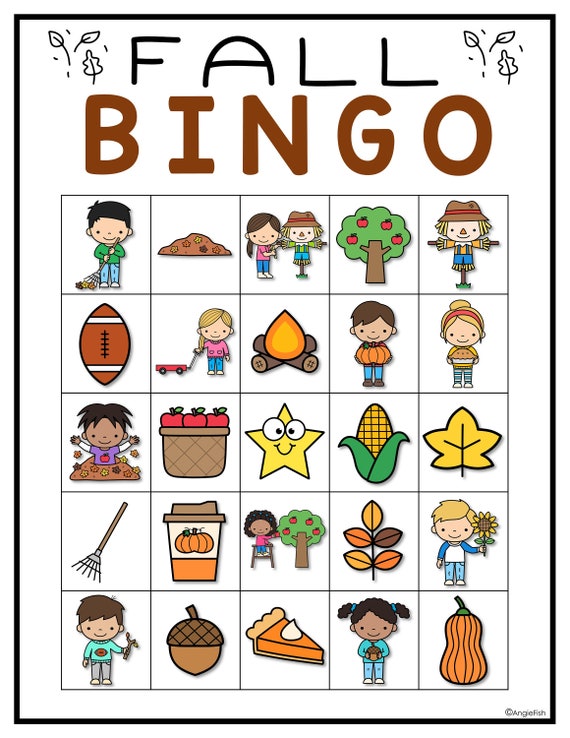 Party Favors & Games Bingo Games Virtual Games Printable Games Fall ...
