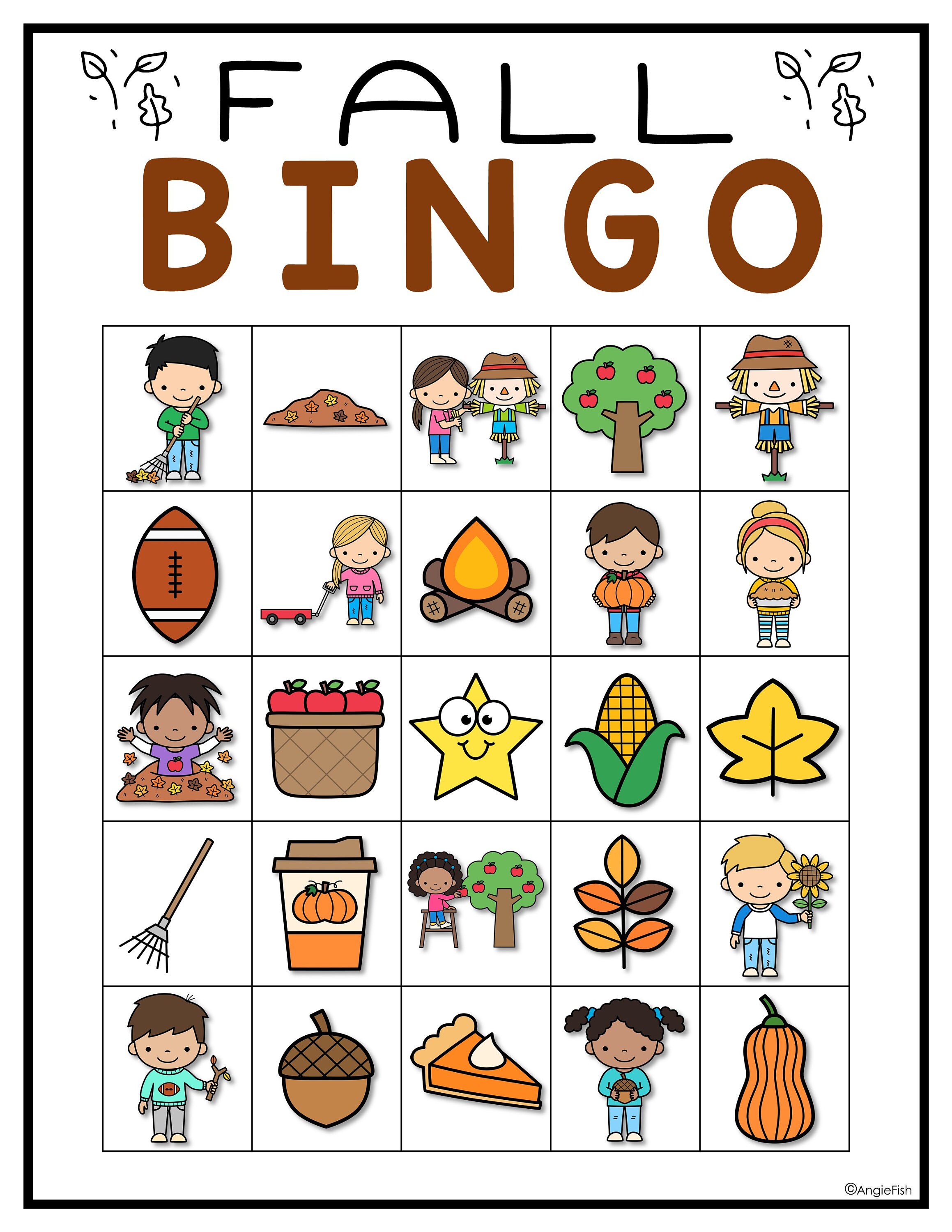 Fall Bingo | Printable Bingo Cards | Bingo Game Download | Bingo Cards ...