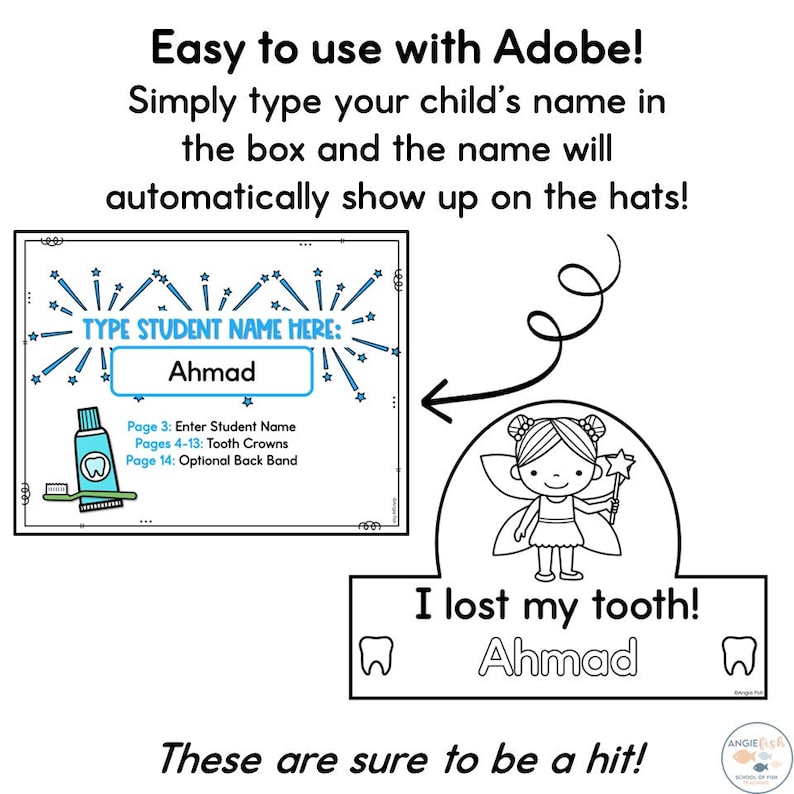I Lost a Tooth | Tooth Hat | Tooth Crown | Tooth Printable | Lost Tooth ...