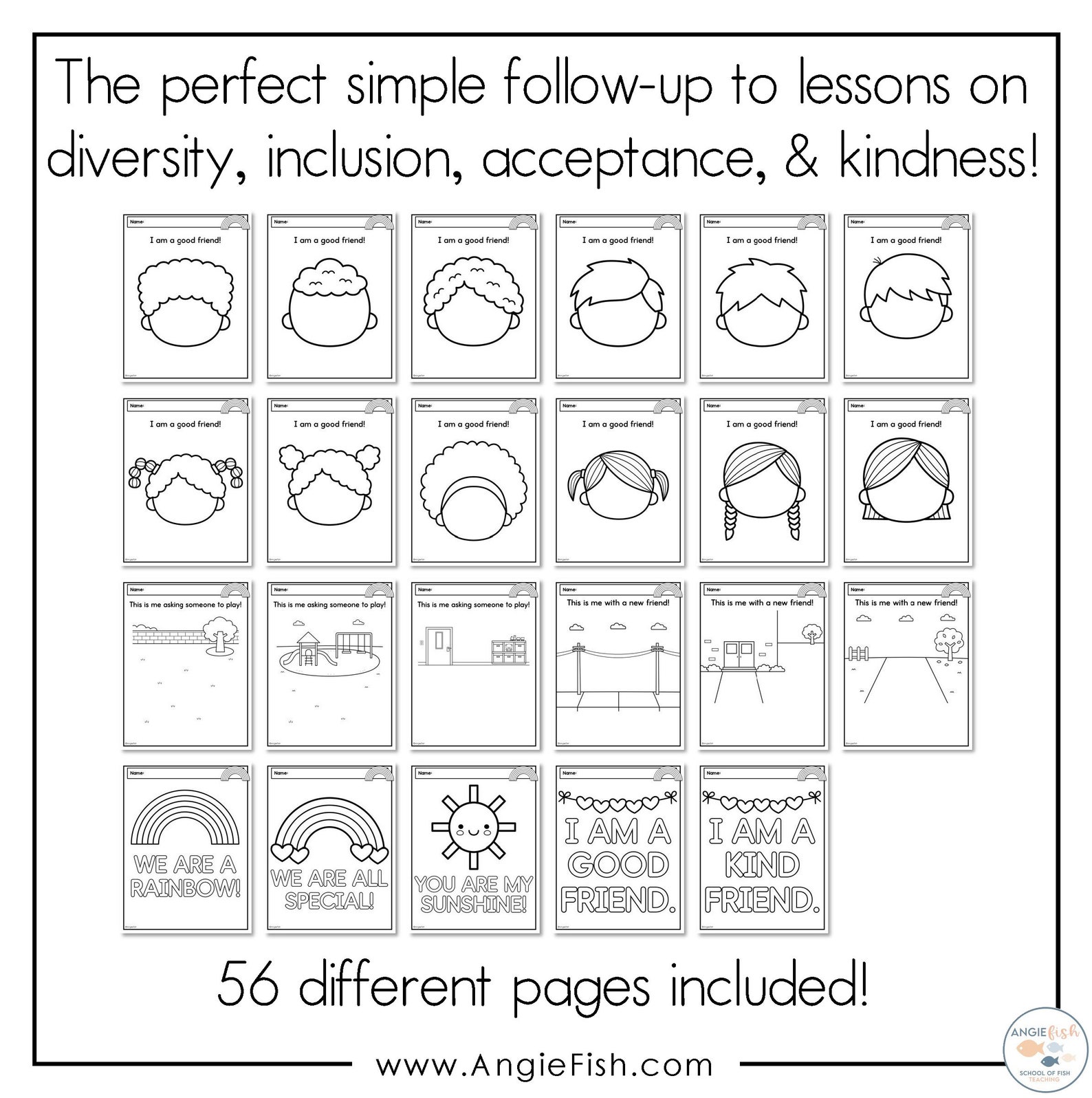 Friendship Coloring Pages, Friendship Coloring, Character Education ...