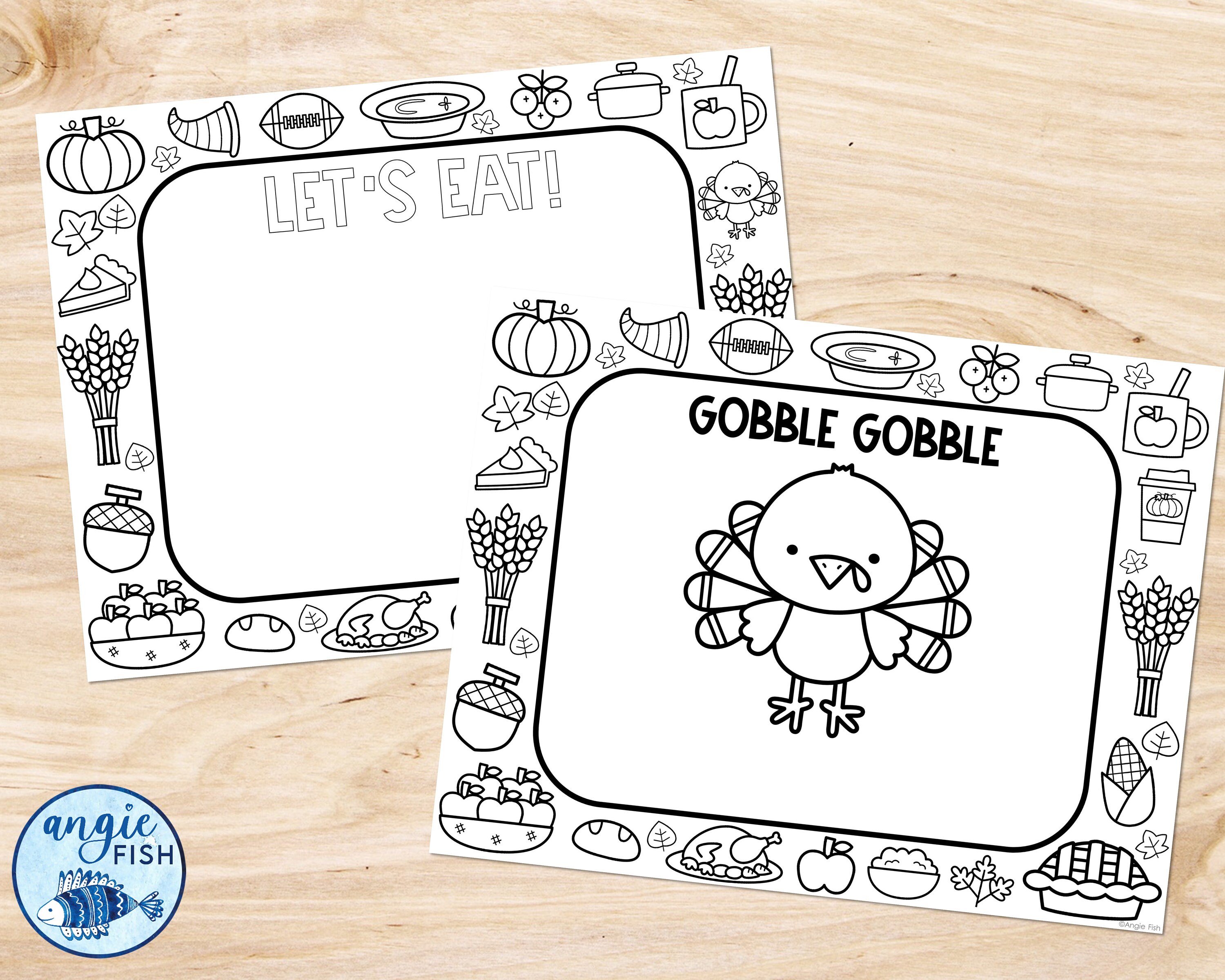 Thanksgiving Placemats for Kids | Thanksgiving Coloring | Thankful ...