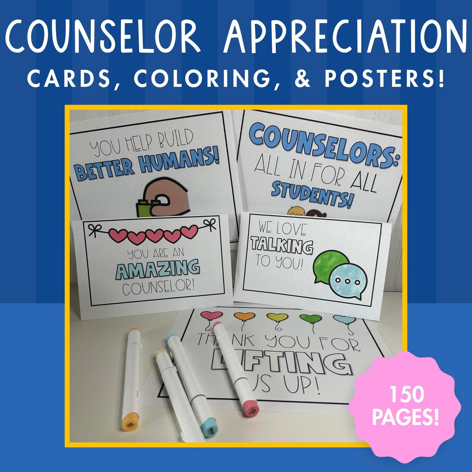 School Counselor Appreciation Posters, Cards, and Coloring Pages (PDF ...