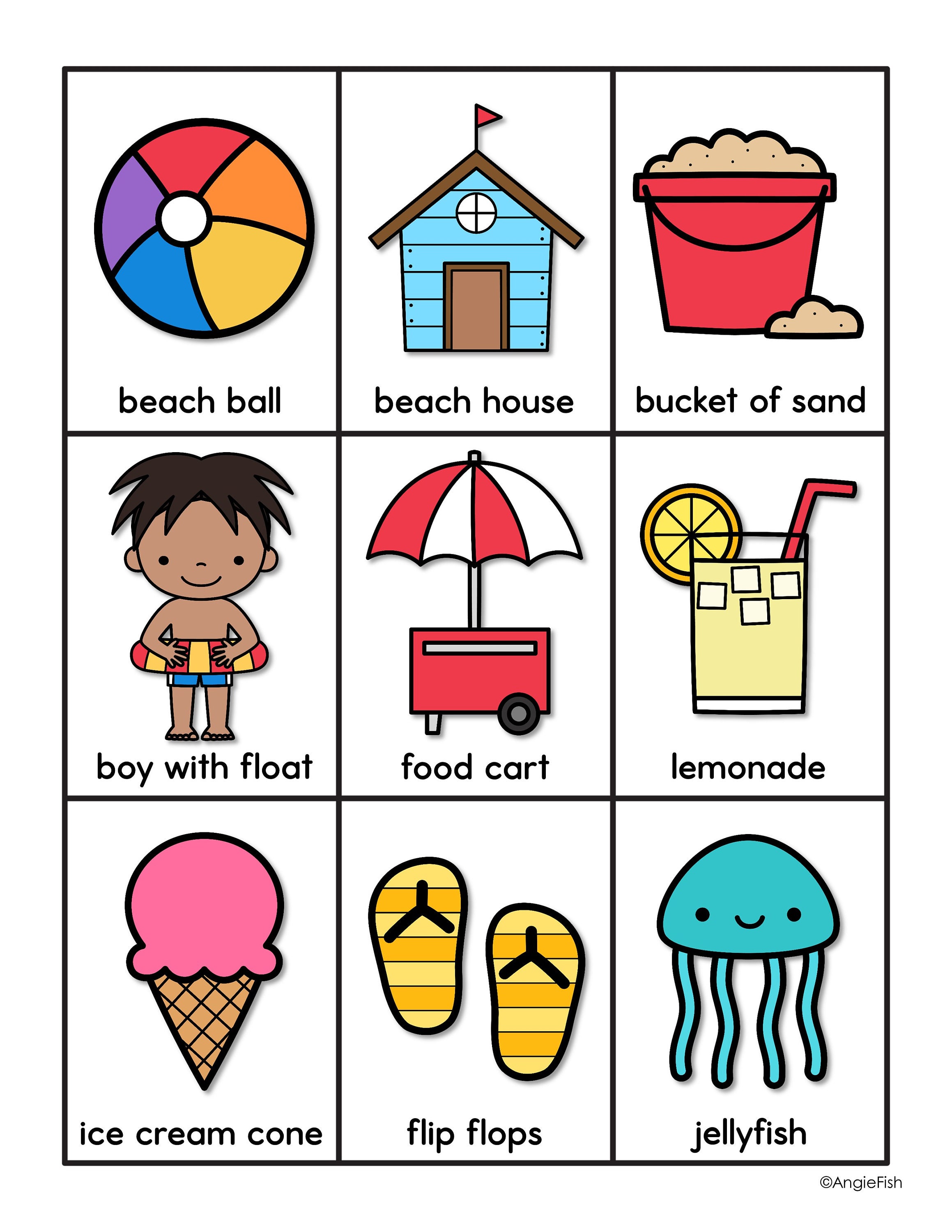 Summer Bingo | Printable Bingo Cards | Bingo Game Download | Bingo ...