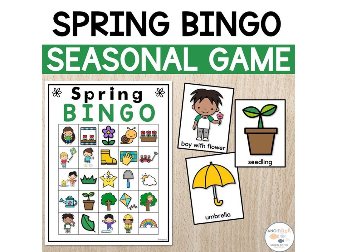 Spring Bingo | Printable Bingo Cards | Bingo Game Download | Bingo ...