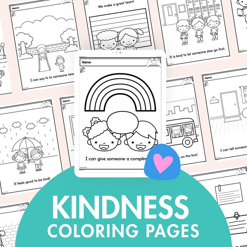 Kindness Coloring Pages, Kindness Activities, Kindness Coloring Page ...