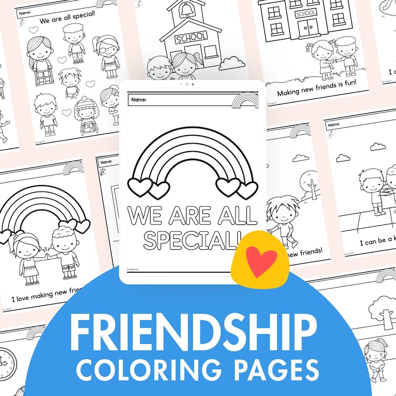 Friendship Coloring Pages, SEL Activity, Diversity, Inclusion (PDF ...