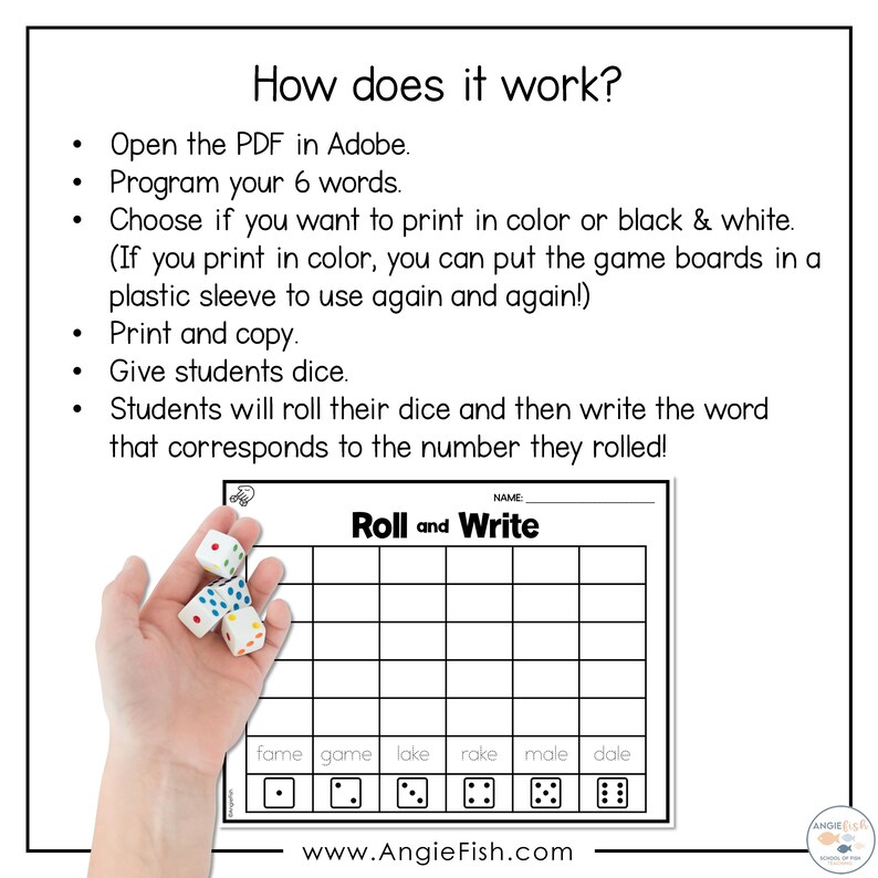 Roll and Read | Make Your Own Game | Editable Roll and Read | Roll and ...