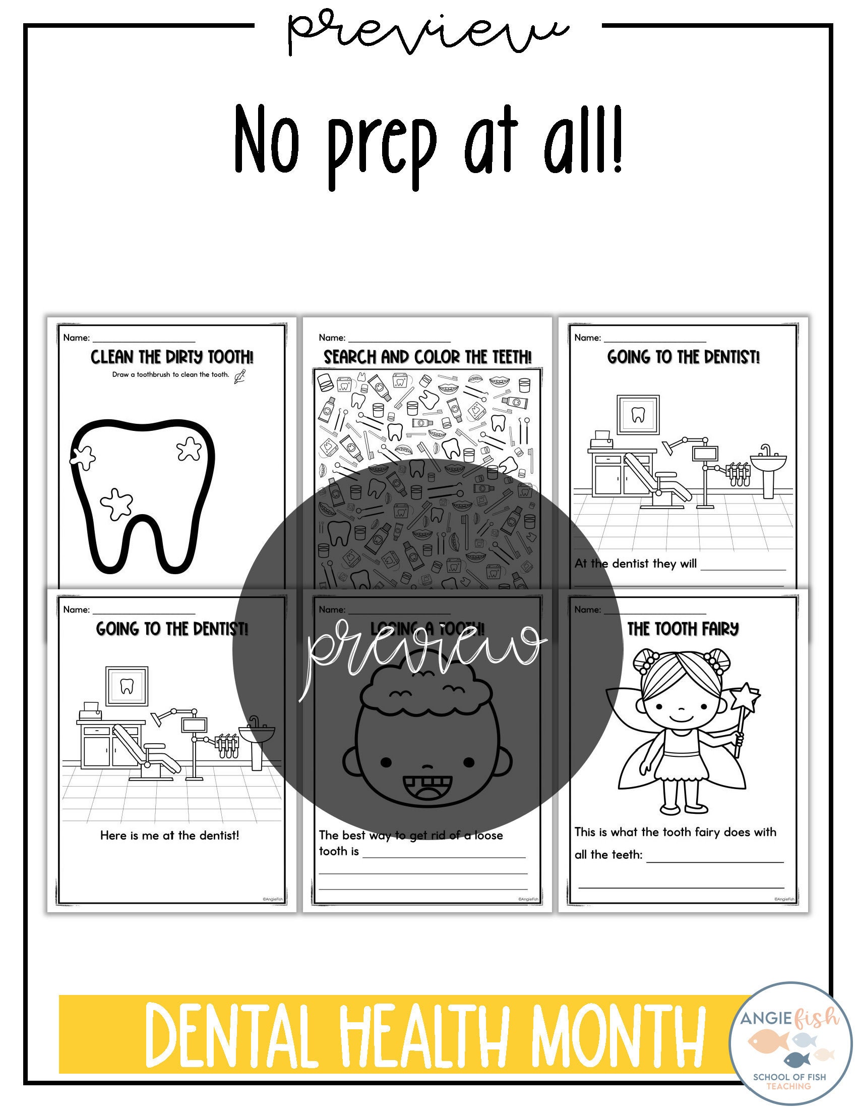 Dental Health Worksheets Tooth Worksheets I Lost a Tooth Preschool ...