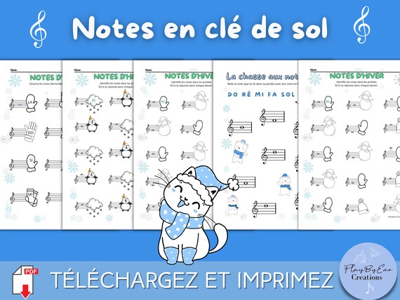 Hoja De Trabajo De Lectura De Notas Musicales De Invierno
