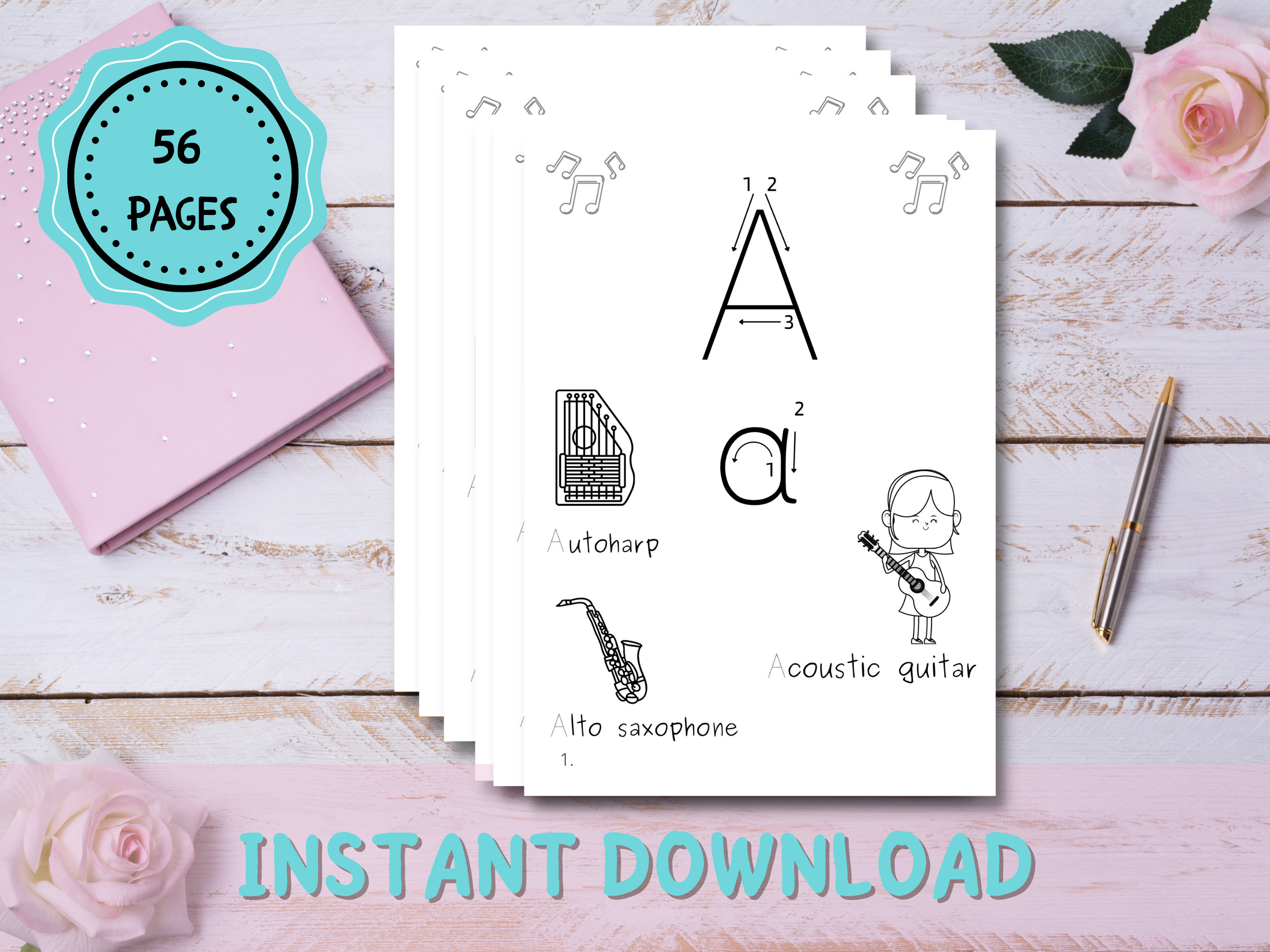 Printable Handwriting Practice Sheet - Beginner Practice - Musical ...