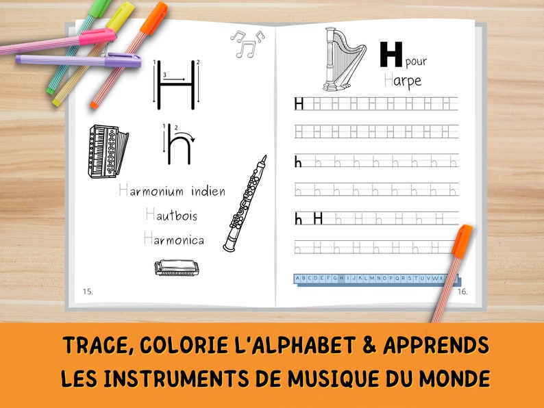 Writing Book and Coloring Page of the Alphabet World Musical ...