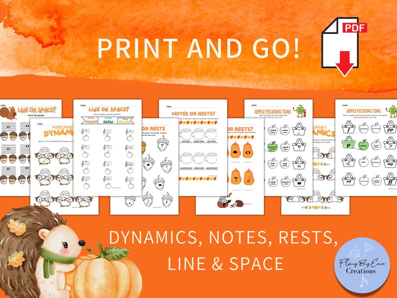 AUTUMN MUSIC WORKSHEETS- Fall - Music Lessons - Music Activities ...