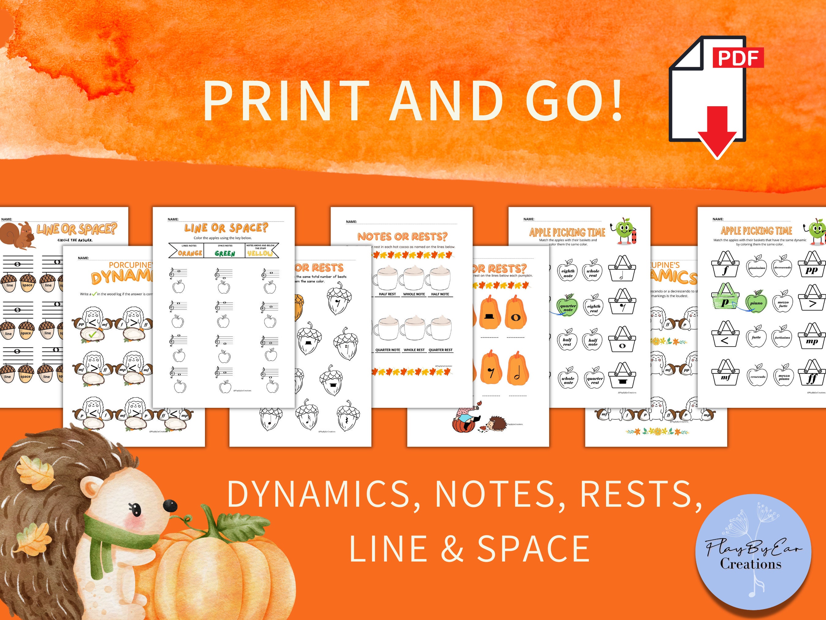 AUTUMN MUSIC WORKSHEETS- Fall - Music Lessons - Music Activities ...