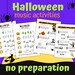 Halloween Music Worksheets Printable No Preparation - Etsy