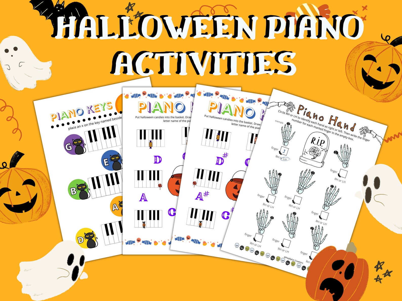 Halloween Music Worksheets - Printable - No Preparation - Music ...