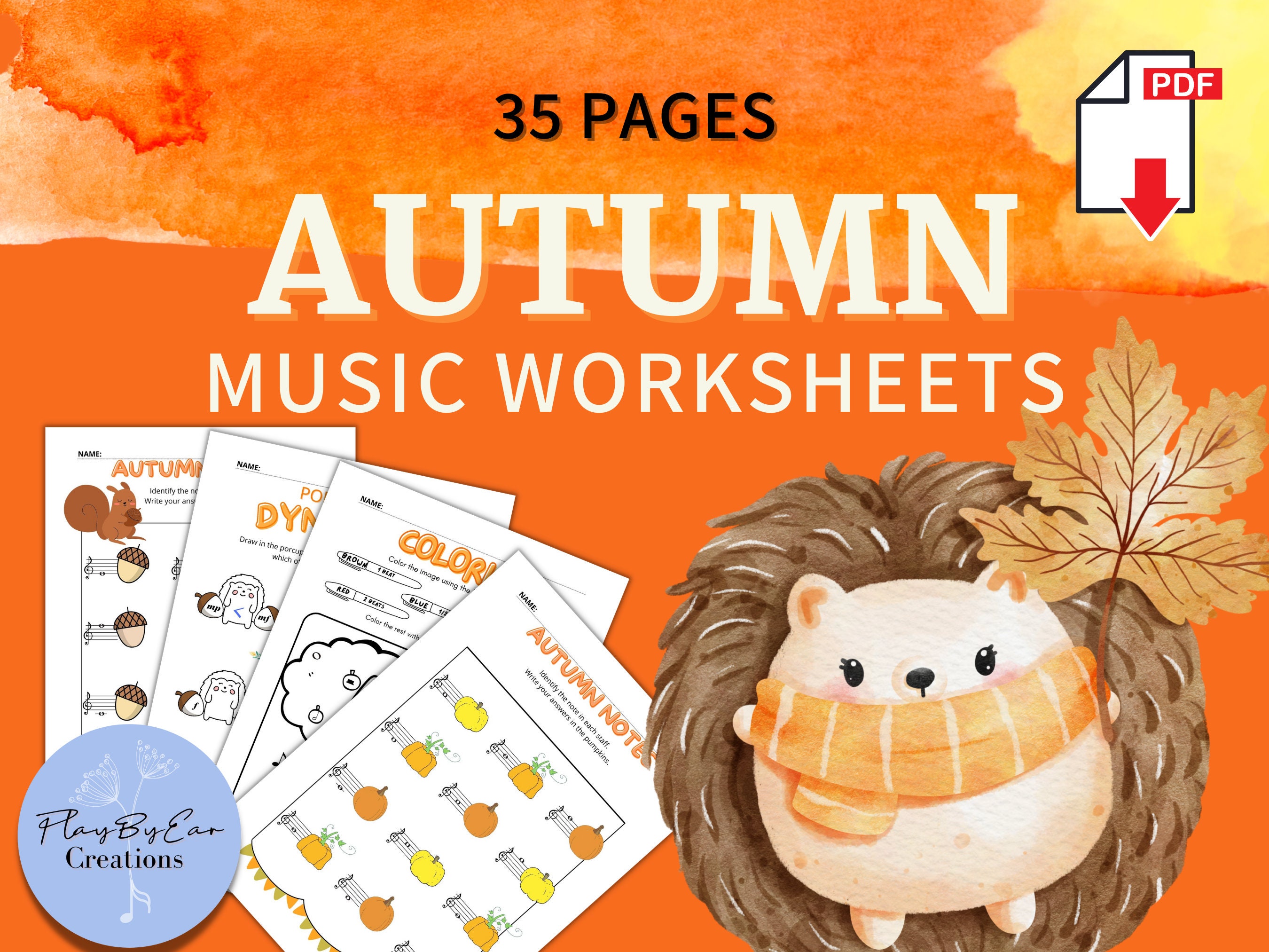AUTUMN MUSIC WORKSHEETS- Fall - Music Lessons - Music Activities ...