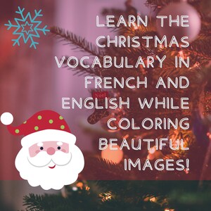 Christmas Vocabulary and Coloring - FRENCH & ENGLISH - Kids - PRINTABLE ...