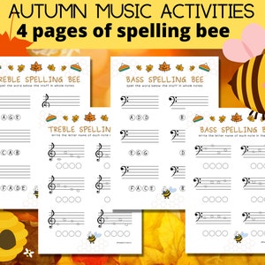 Autumn\fall MUSIC WORKSHEETS - 15 Pages - Music Lessons - Piano ...