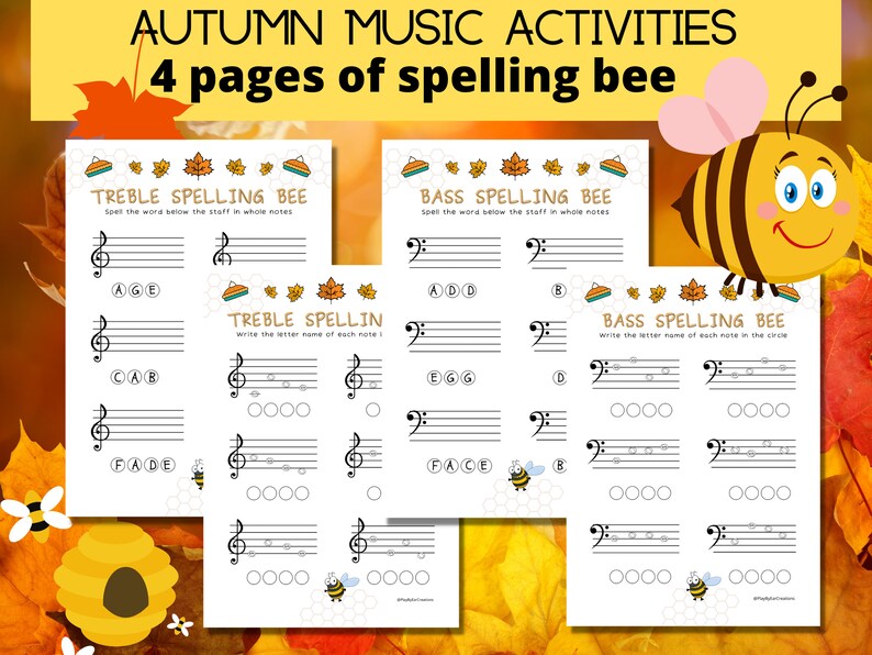 Autumn\fall MUSIC WORKSHEETS - 15 Pages - Music Lessons - Piano ...