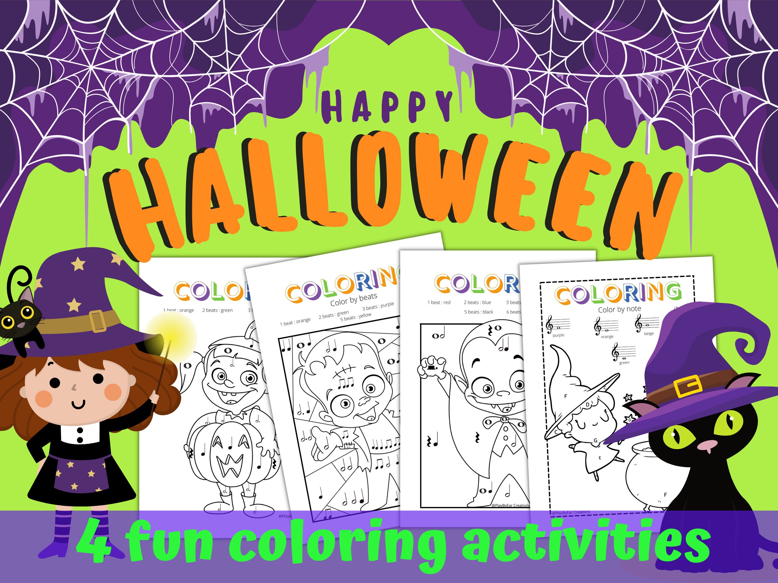 Halloween Music Worksheets Printable No Preparation Music Classroom ...