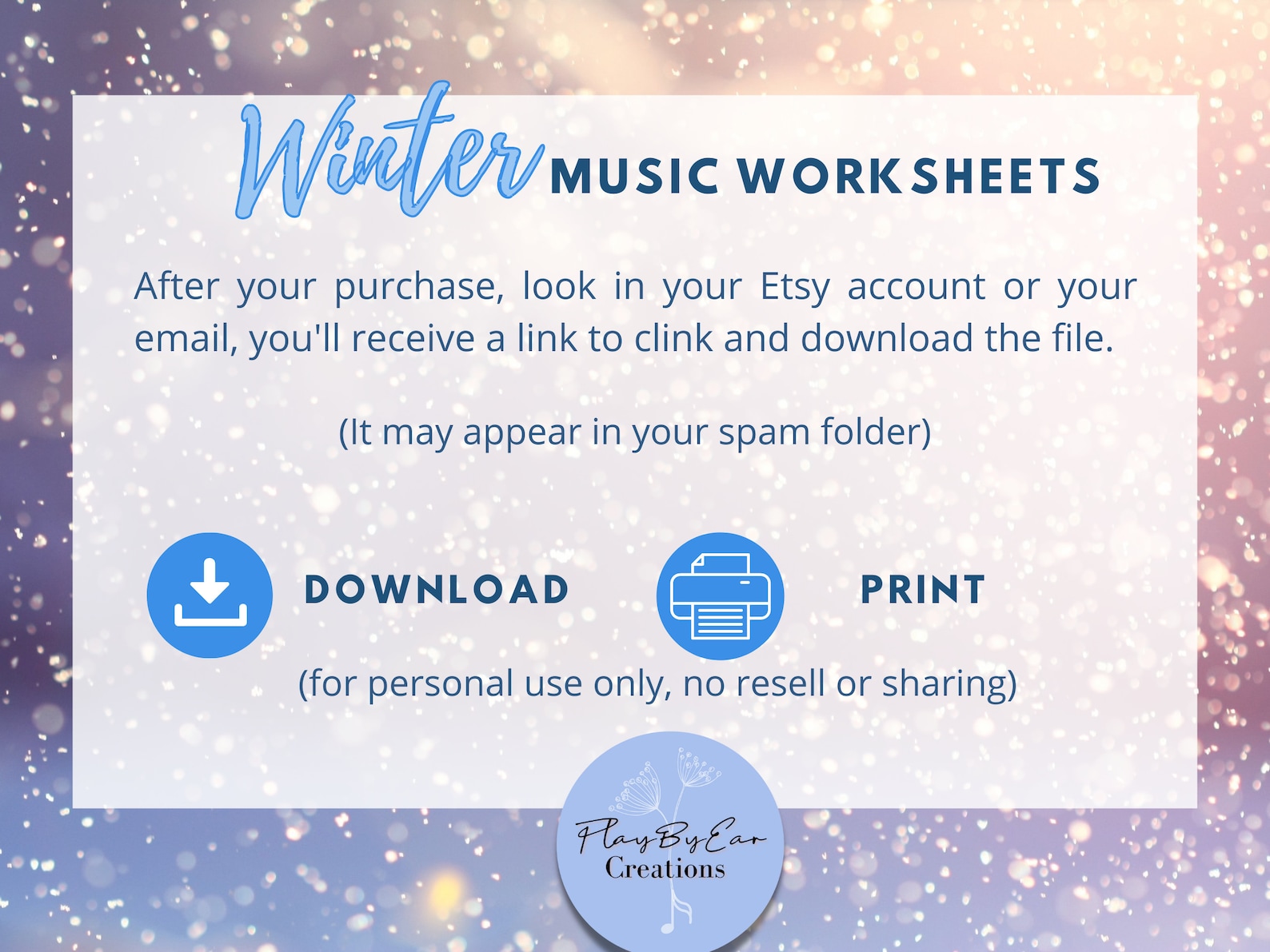 WINTER MUSIC WORKSHEETS Printable Instant Download Music - Etsy
