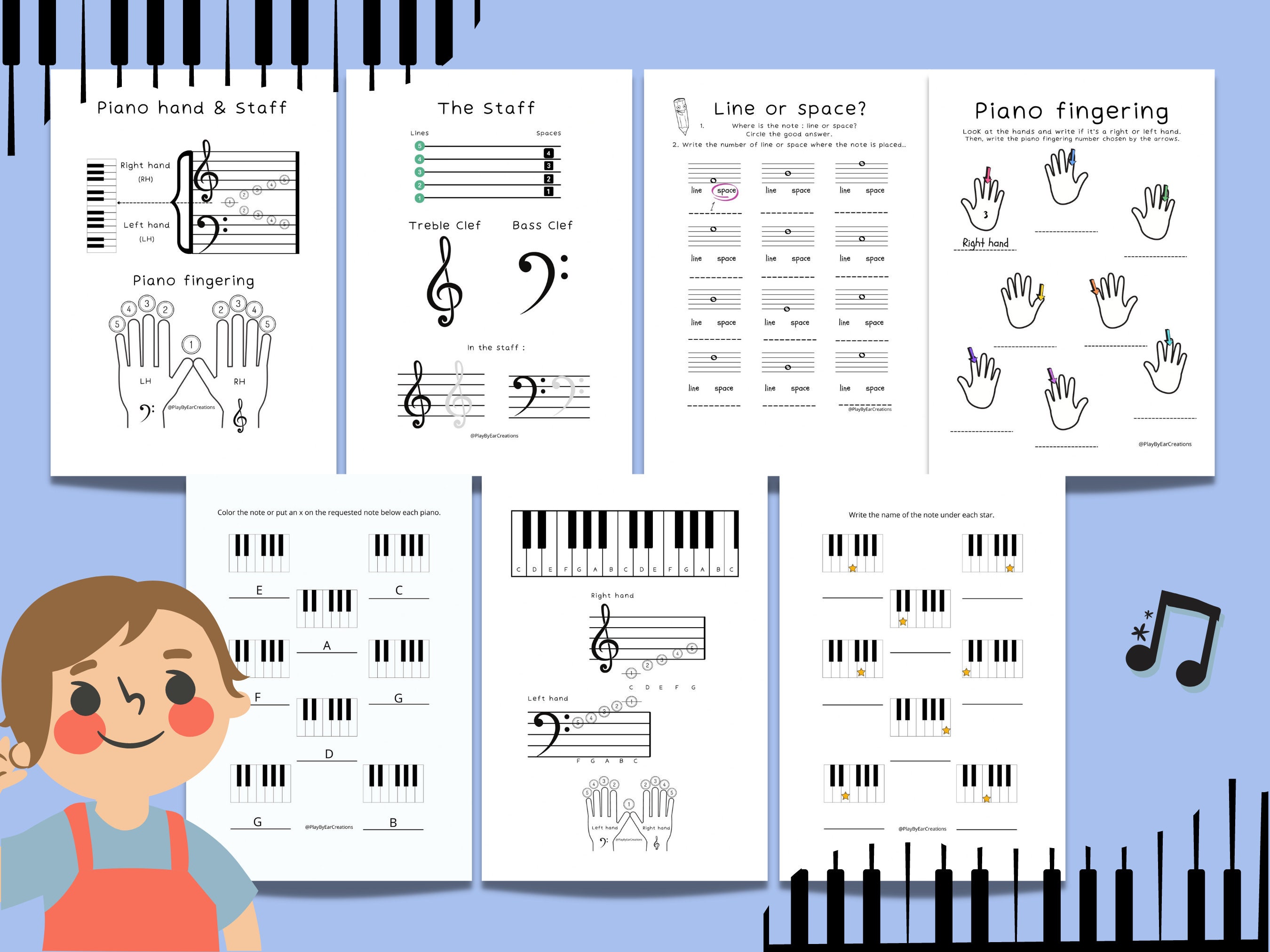 PIANO BASICS - Music Theory for Beginners - Music Lessons - Printable ...