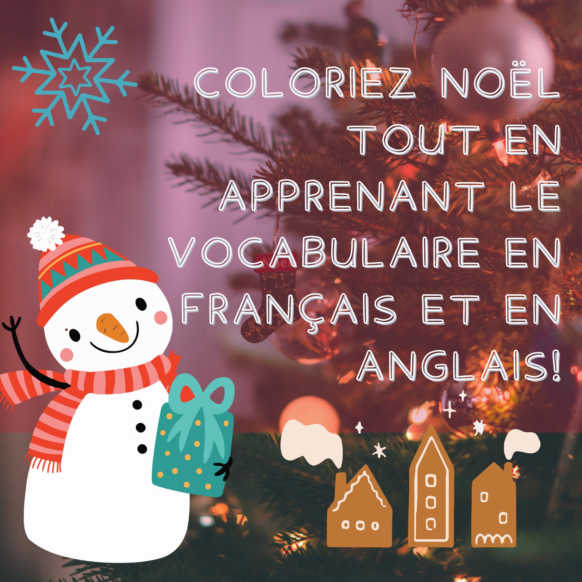 Christmas Coloring Page-french English Christmas Vocabulary Download ...