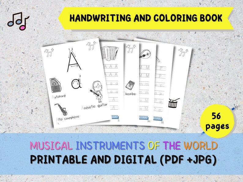 Printable Handwriting Practice Sheet - Beginner Practice - Musical ...