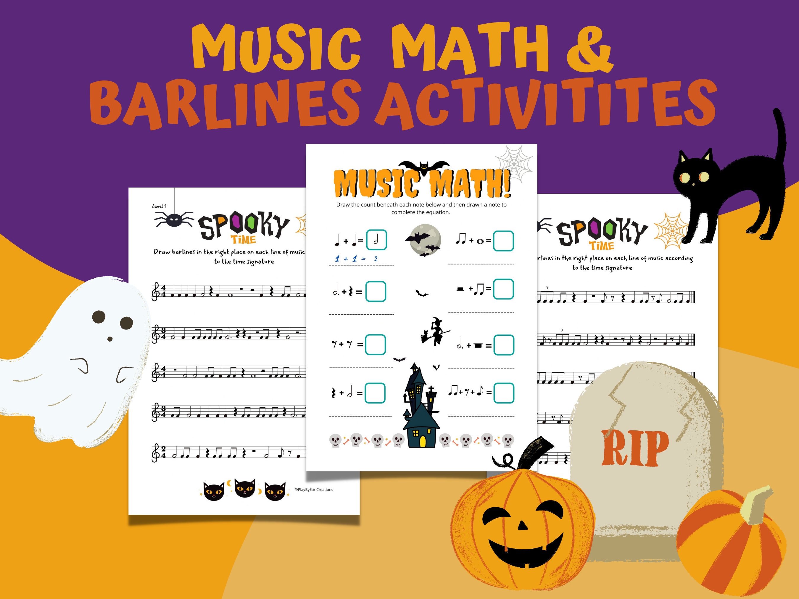Halloween Music Worksheets Printable No Preparation Music Classroom ...
