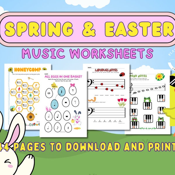 Worksheets for Kids Music - Etsy