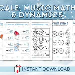 WINTER MUSIC WORKSHEETS - Printable - Instant Download - Music Theory ...